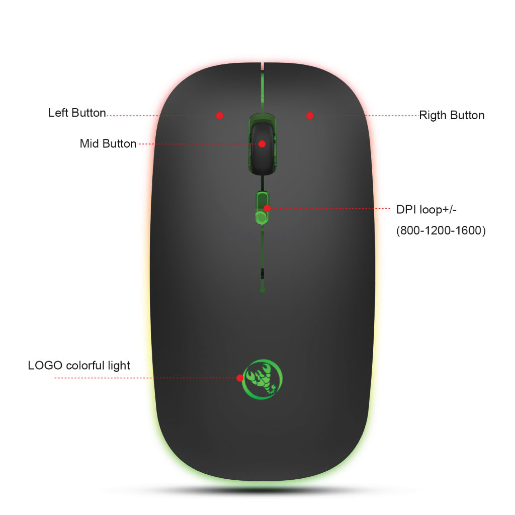 HXSJ T18 Dual Mode Bluetooth Wireless Mouse | Concept Kart