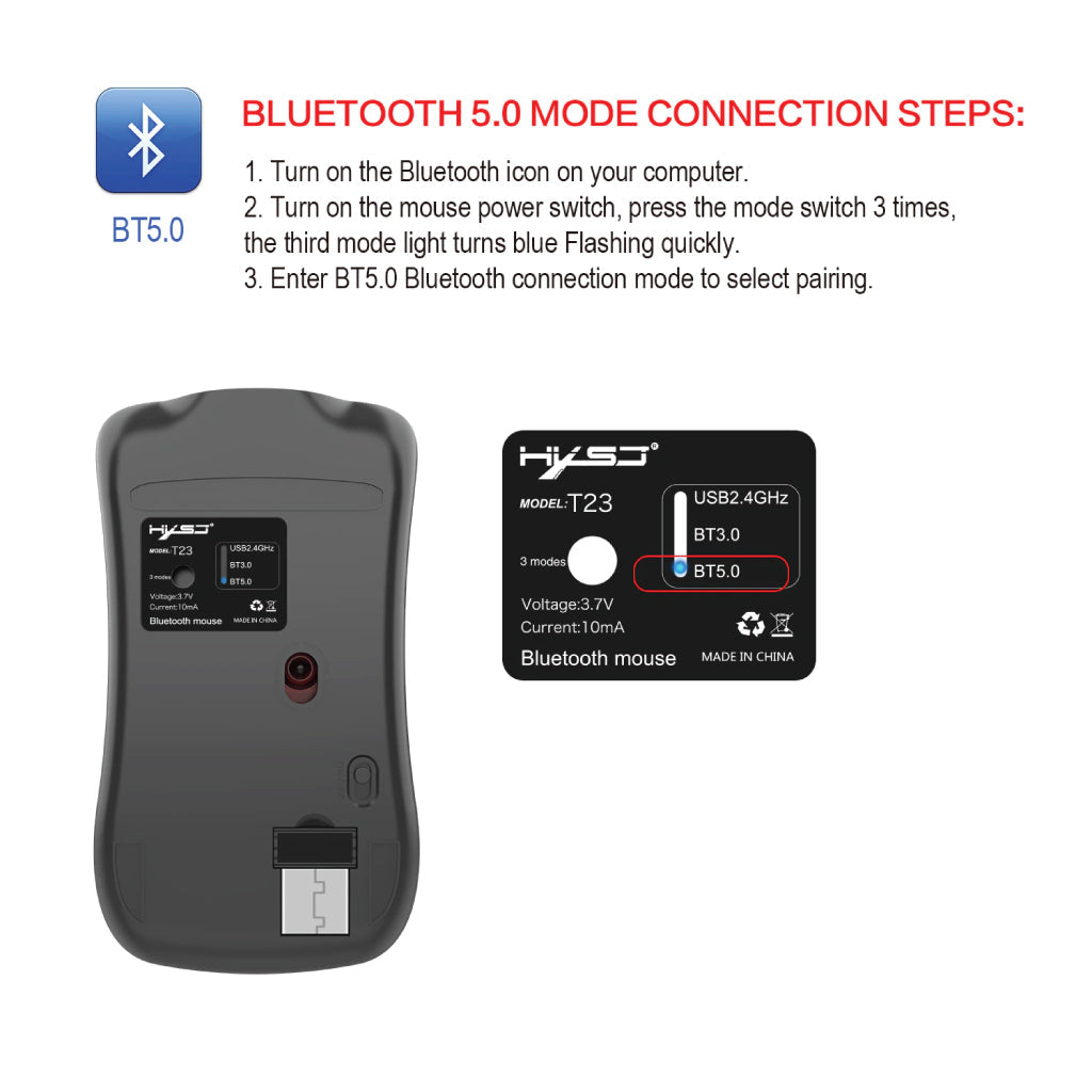 HXSJ T23 Wireless Mouse | Concept Kart