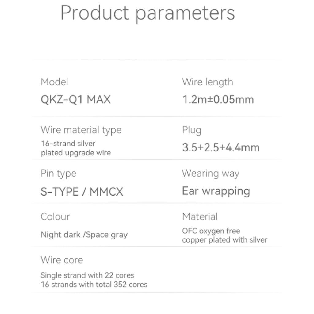 QKZ Q1 MAX Upgrade Cable for IEM | Concept Kart