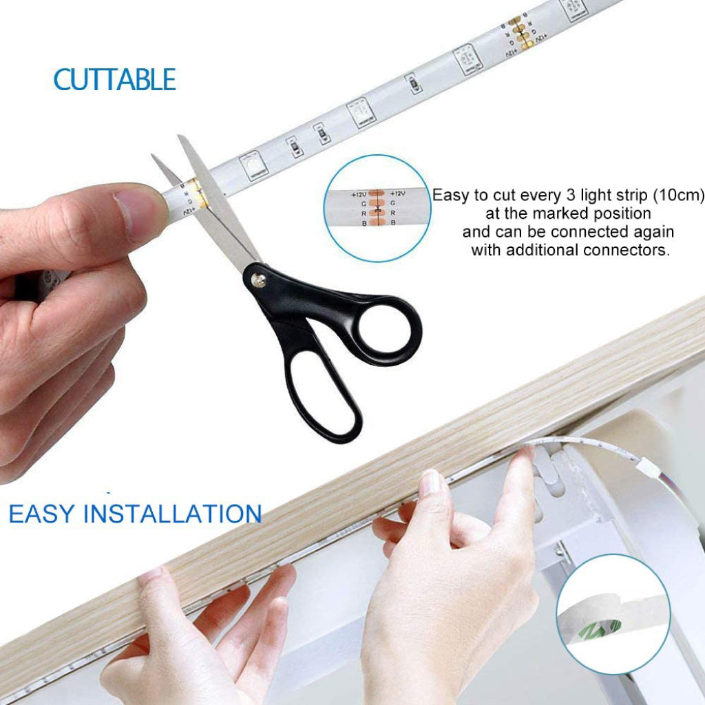 TECPHILE 5050 60L RGB Smart LED Strip Light with Controller | Concept Kart