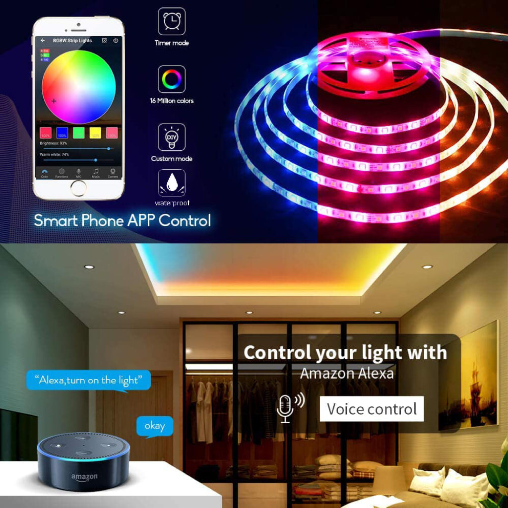 TECPHILE 5050 60L RGB Smart LED Strip Light with Controller | Concept Kart