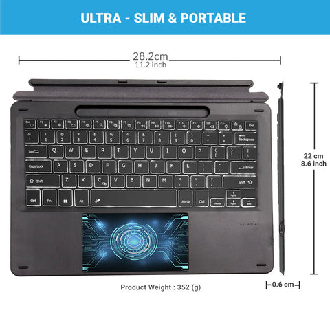 Bluetooth Wireless Magnetic Keyboard for Surface Pro 8/X/9 | Concept Kart